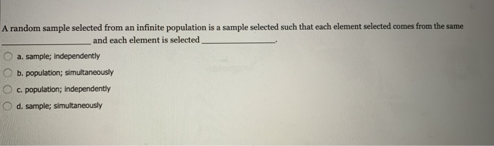 Solved A random sample selected from an infinite population | Chegg.com