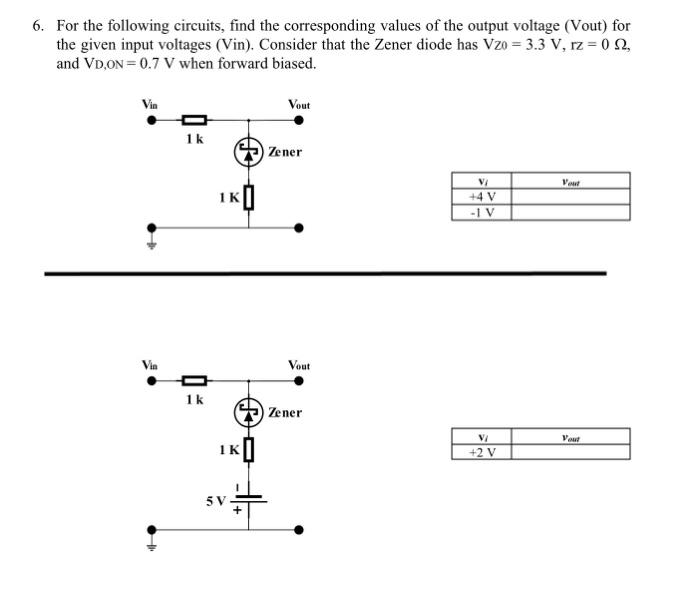 Solved 6. For the following circuits, find the corresponding | Chegg.com