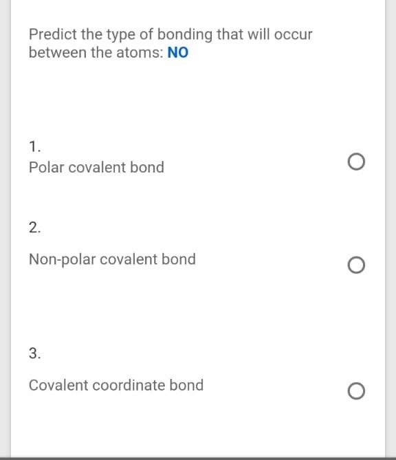 Solved Predict the type of bonding that will occur between | Chegg.com