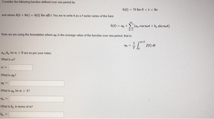 Solved Consider the following function defined over one | Chegg.com