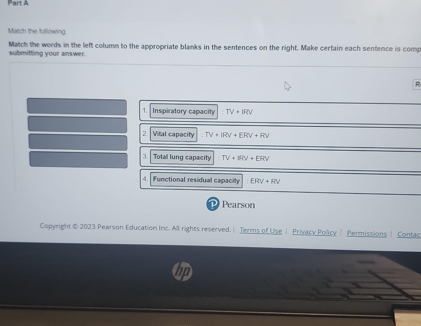 Solved Match the following. Match the words in the left | Chegg.com