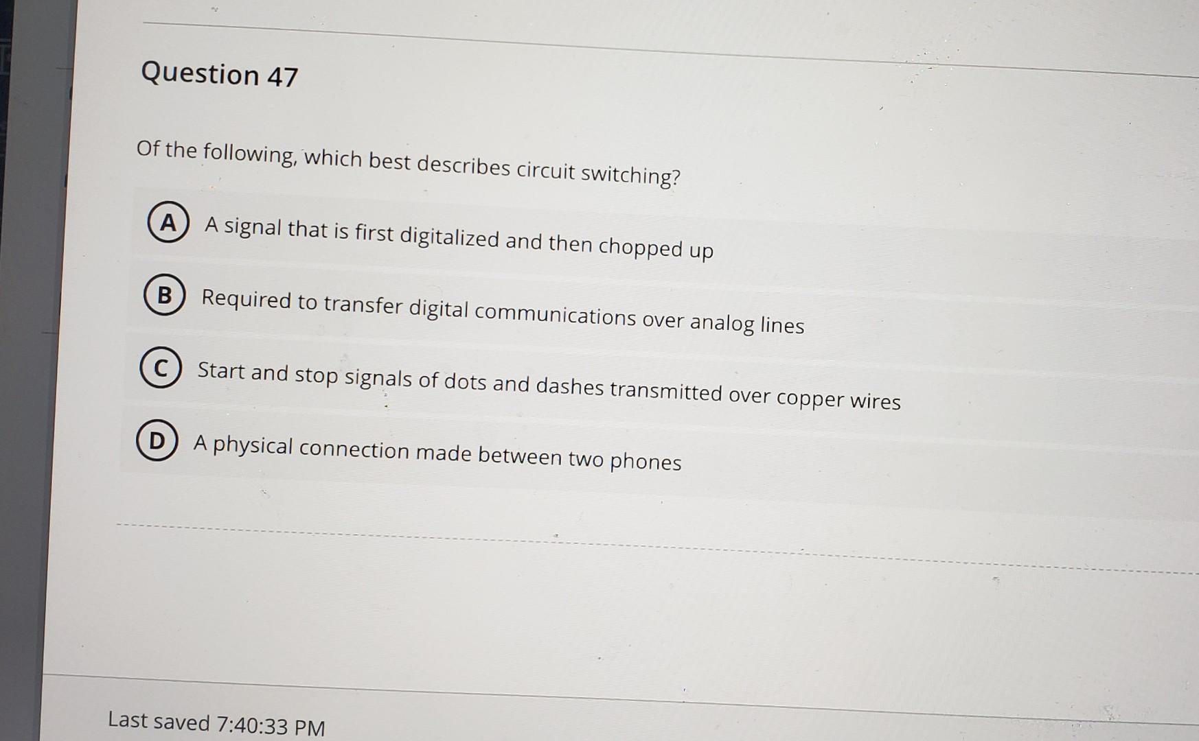 Solved Of the following, which best describes circuit | Chegg.com