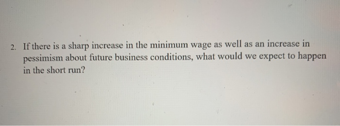 Solved 2. If there is a sharp increase in the minimum wage | Chegg.com