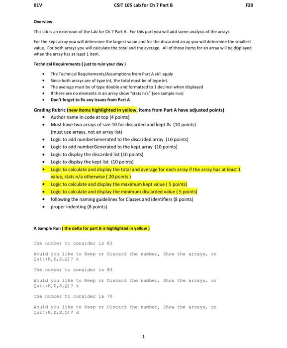 Solved 01V CSIT 105 Lab for Ch 7 Part 8 F20 Overview This | Chegg.com