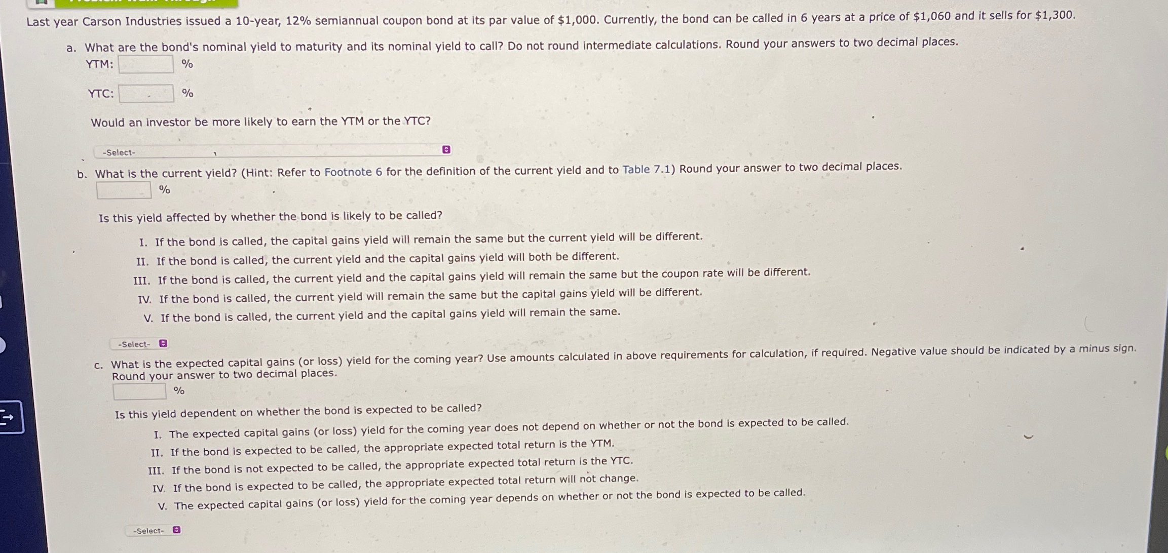 Solved a. ﻿What are the bond's nominal yield to maturity and | Chegg.com