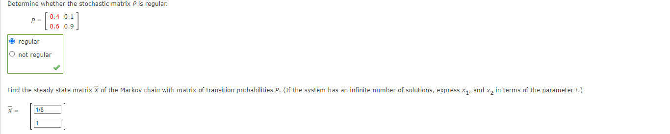 Solved Determine whether the stochastic matrix P ﻿is | Chegg.com