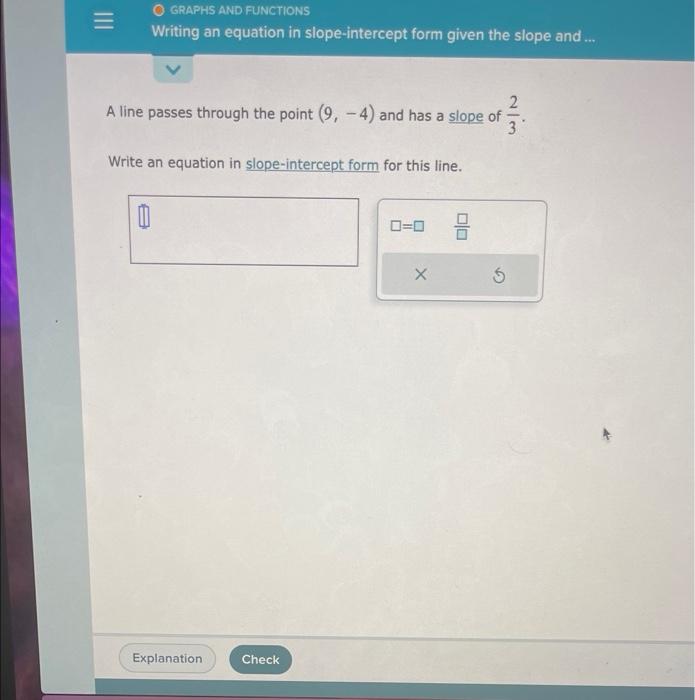 Solved Consider the line x+5y=7 What is the slope of a line | Chegg.com
