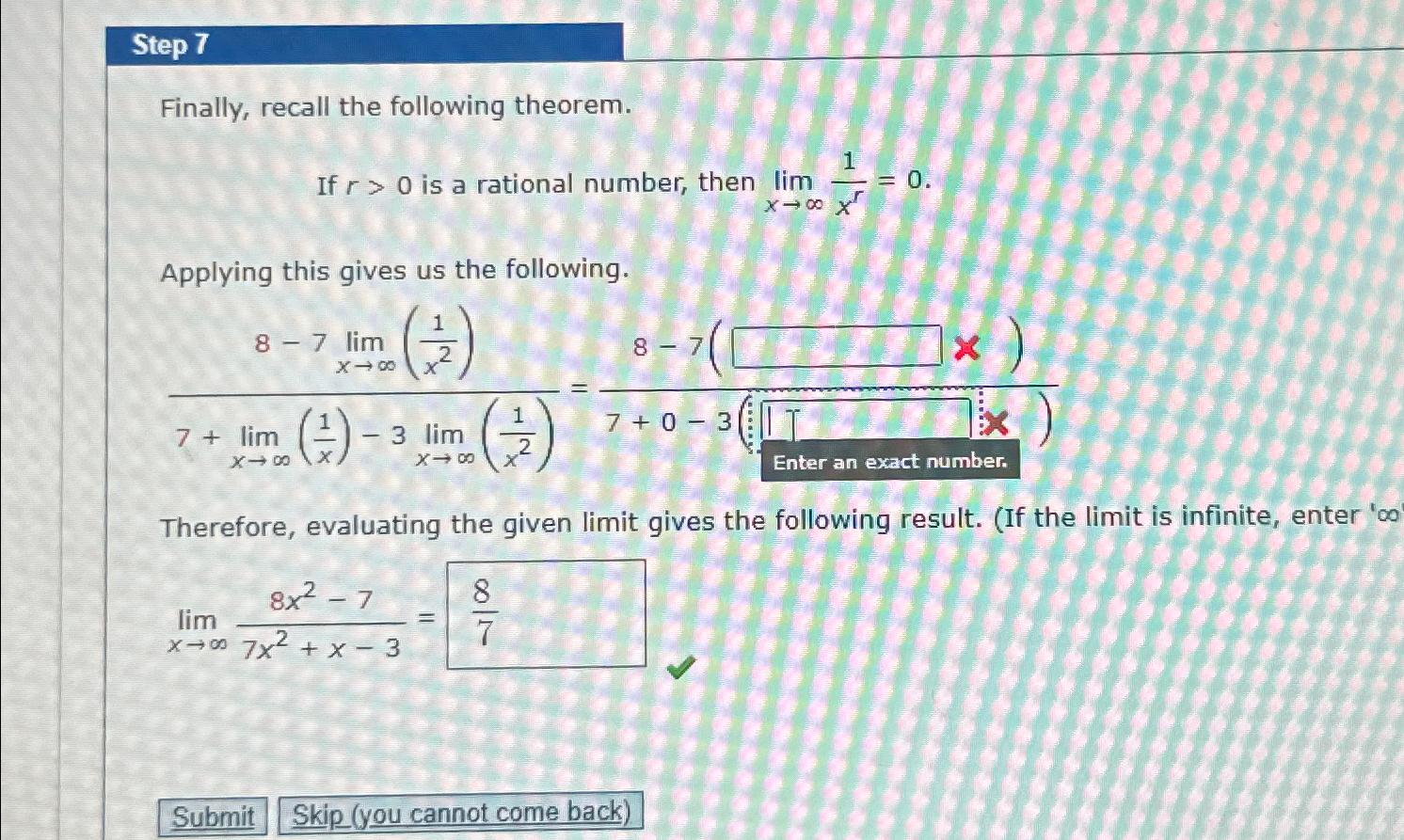 Solved Step 7Finally, recall the following theorem.If r>0 | Chegg.com