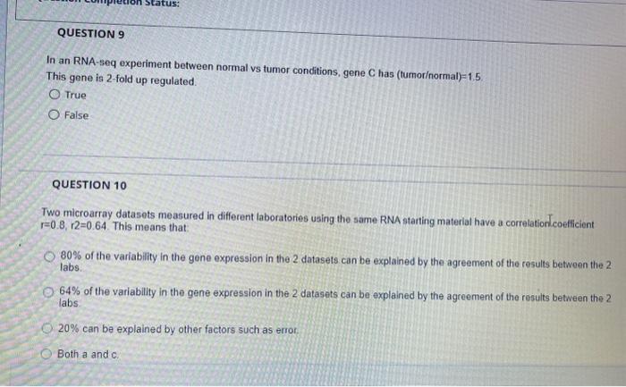 Solved In an RNA-seq experiment between normal vs tumor | Chegg.com