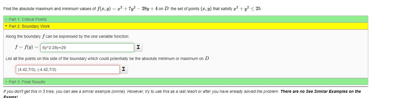 Solved Find the absolute maximum and minimum values of | Chegg.com