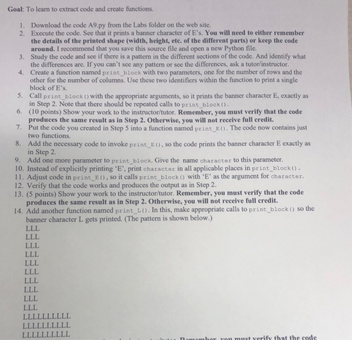 Solved Learning to extract python code and create functions. | Chegg.com