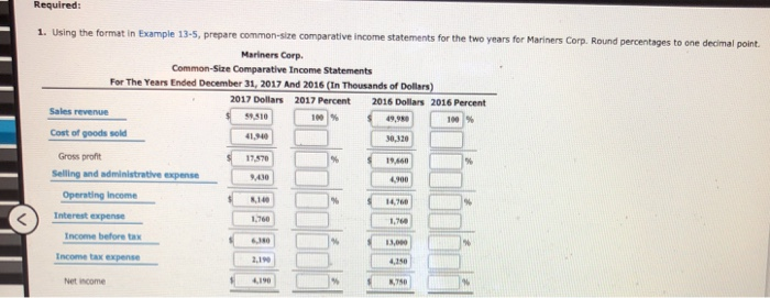Solved Common-Size Income Statements and Horizontal Analysis | Chegg.com