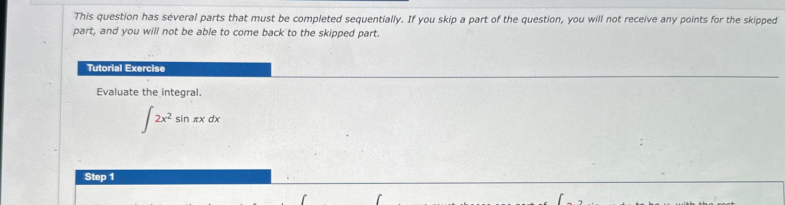Solved This question has several parts that must be | Chegg.com