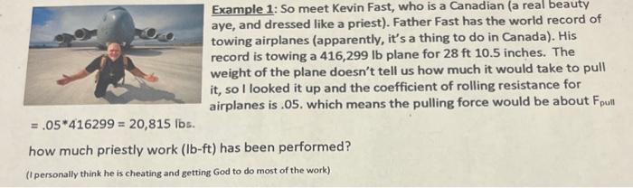 Solved Example 1: So meet Kevin Fast, who is a Canadian (a | Chegg.com