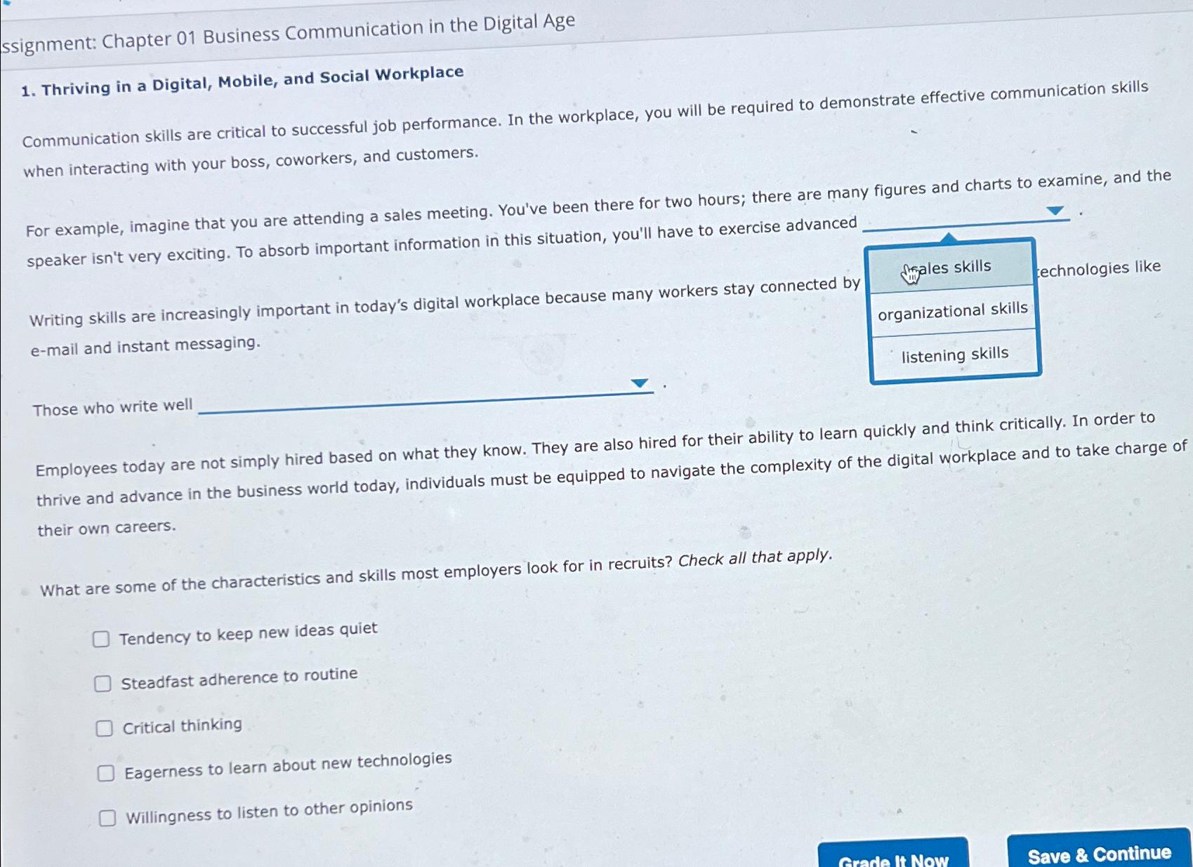 Solved ssignment: Chapter 01 ﻿Business Communication in the | Chegg.com