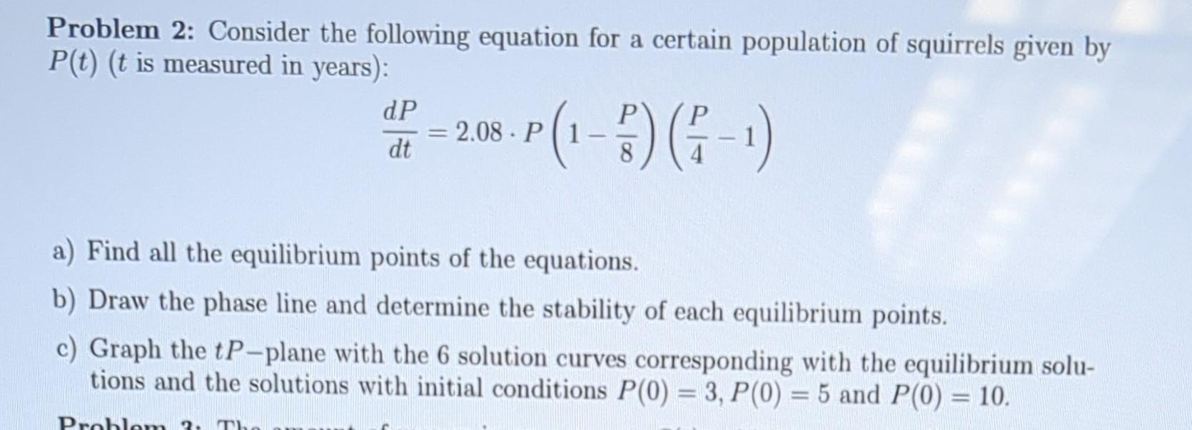 Solved Problem 2: Consider the following equation for a | Chegg.com