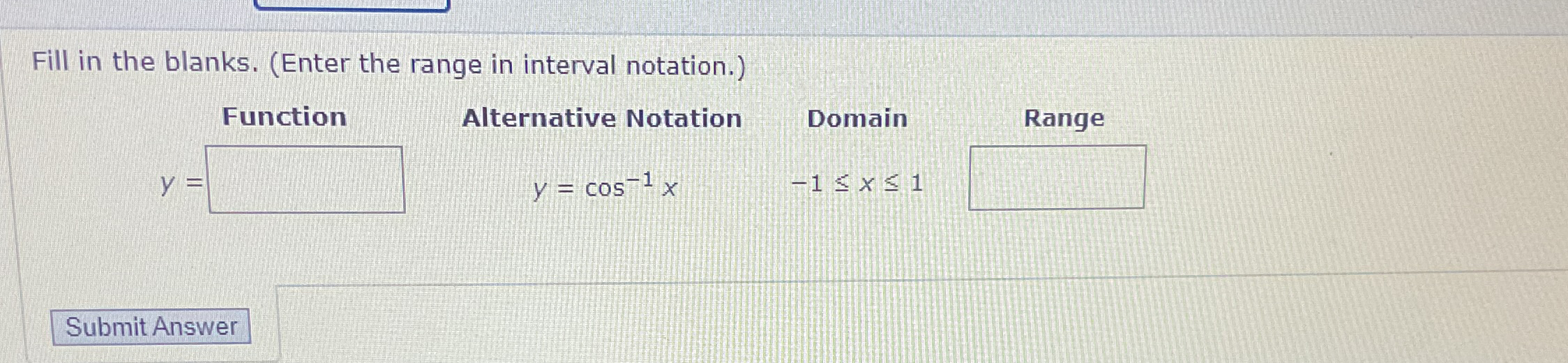 Solved Fill in the blanks. (Enter the range in interval | Chegg.com