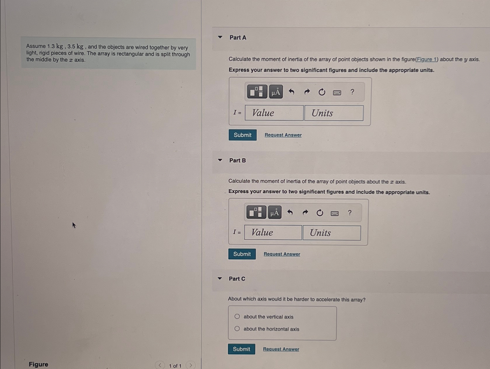 Assume 1.3kg,3.5kg, ﻿and the objects are wired | Chegg.com