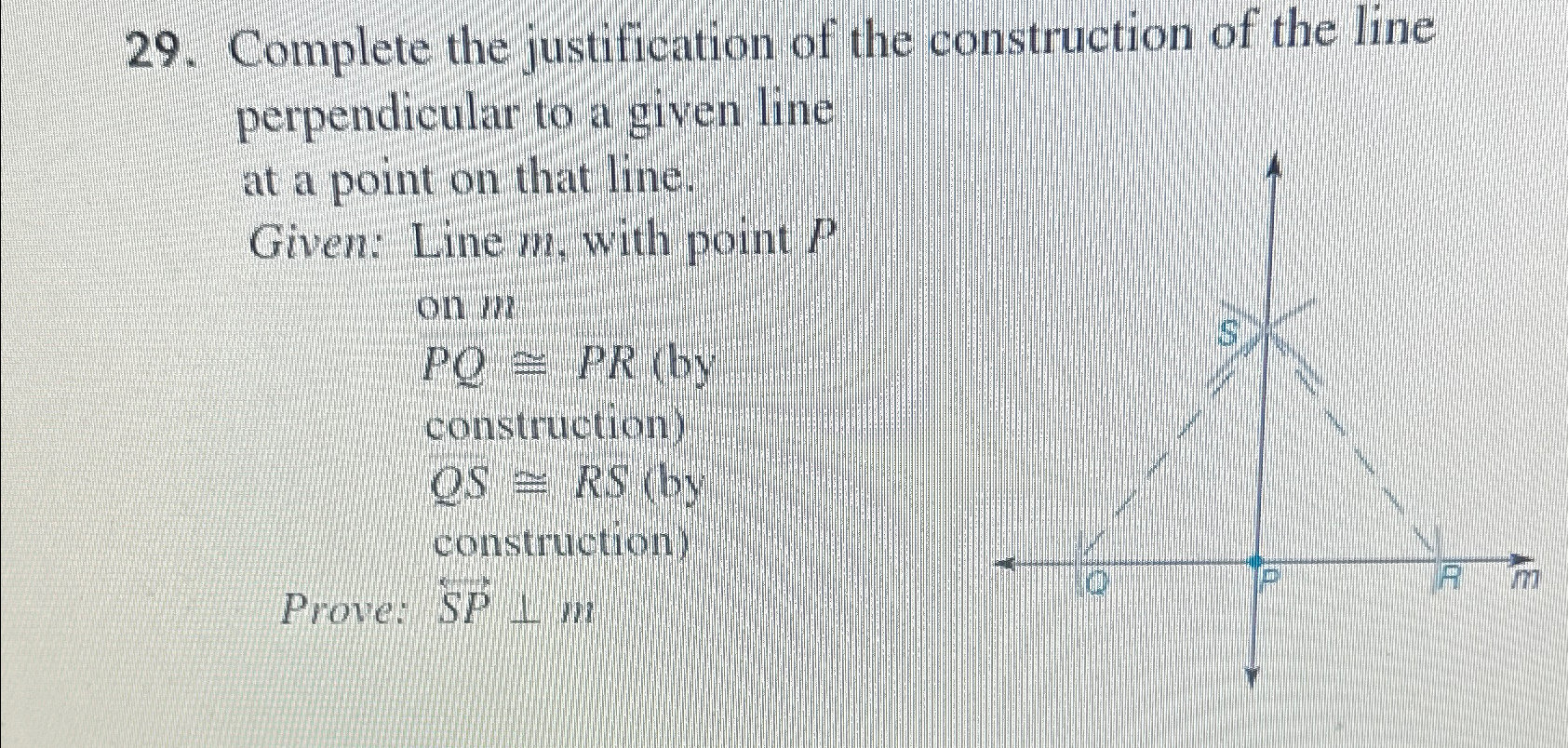 Solved Complete the justification of the construction of the | Chegg.com