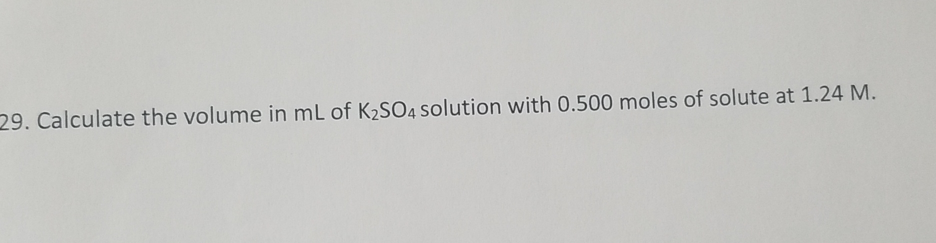 Calculate the volume in mL ﻿of K2SO4 ﻿solution with | Chegg.com