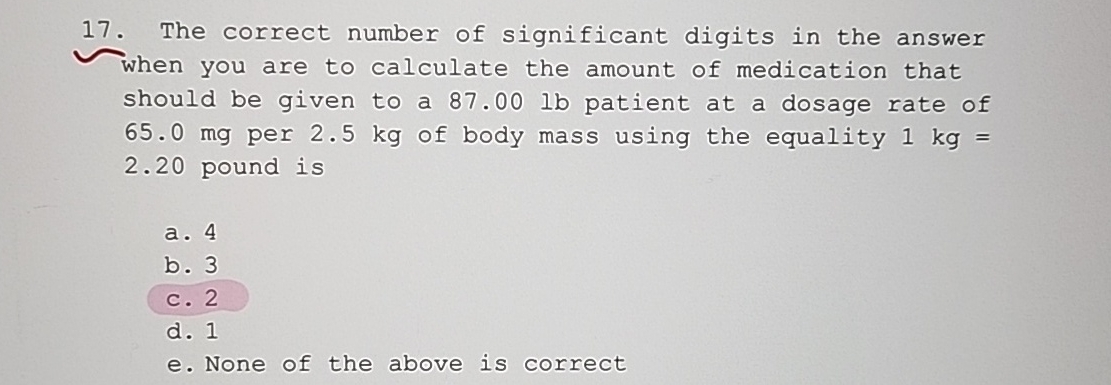 Solved The correct number of significant digits in the | Chegg.com