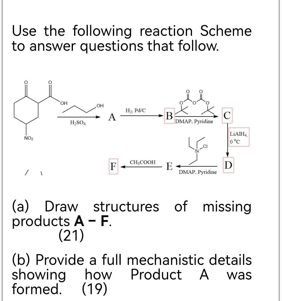 Solved Use the following reaction Scheme to answer questions | Chegg.com