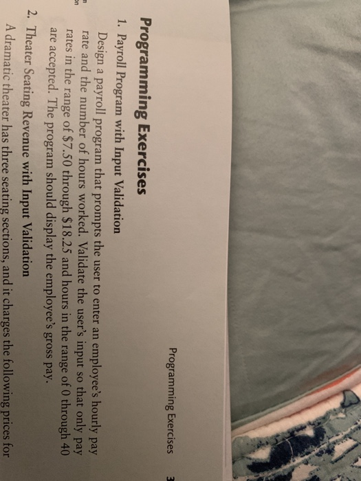 Solved Programming Exercises 3 Programming Exercises 1. | Chegg.com