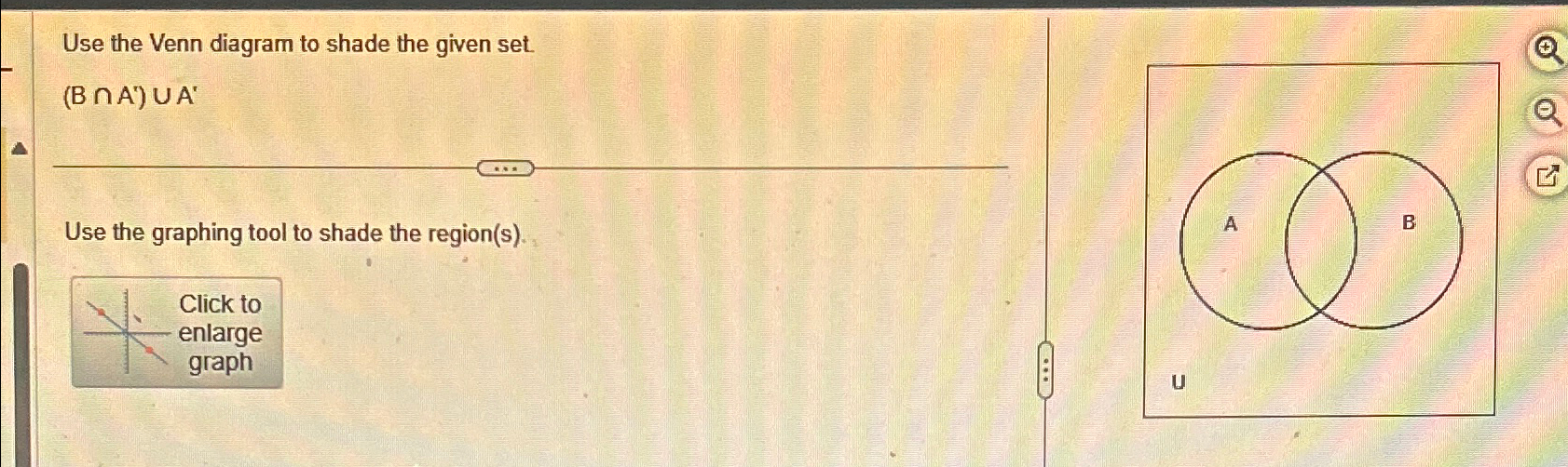 Solved Use the Venn diagram to shade the given | Chegg.com