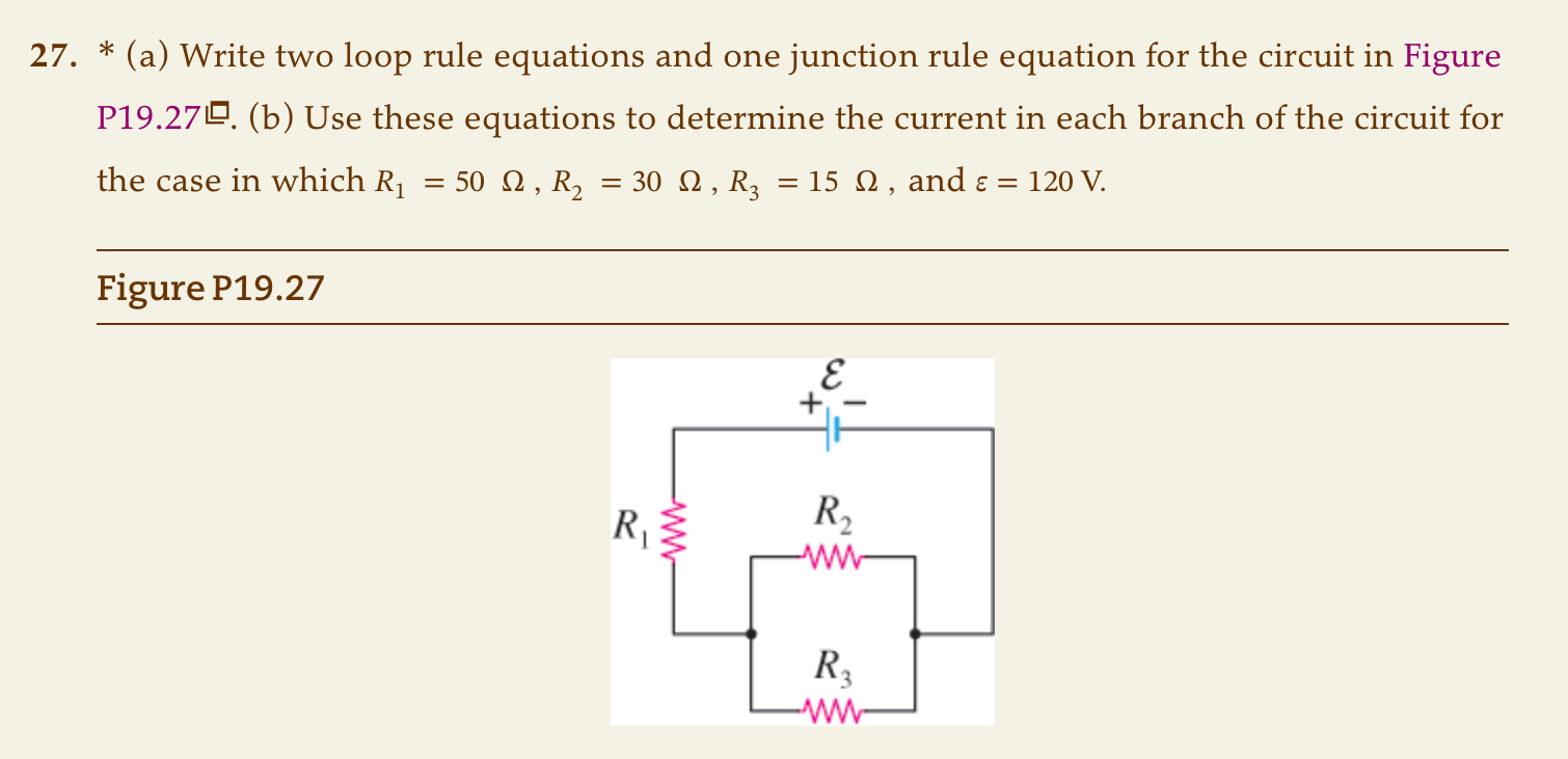 Solved (a) ﻿Write two loop rule equations and one junction | Chegg.com