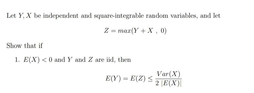 Solved Let Y, X be independent and square-integrable random | Chegg.com