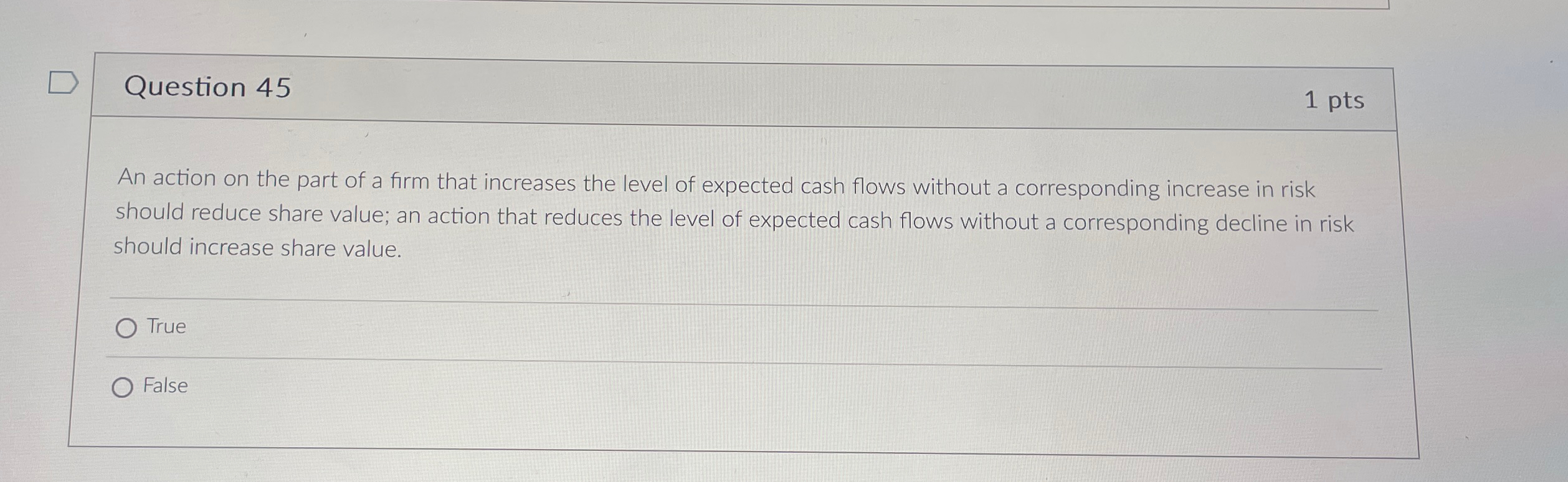 Solved Question 451 ﻿ptsAn action on the part of a firm that | Chegg.com