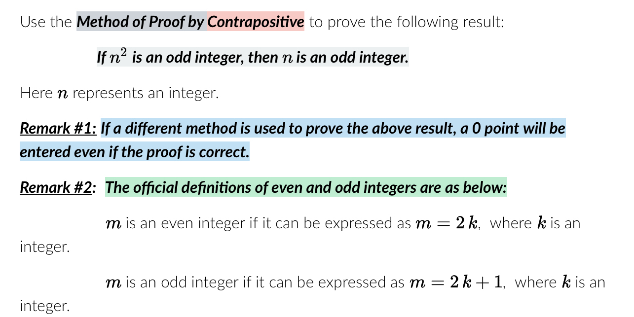 Solved Use the Method of Proof by Contrapositive to prove | Chegg.com