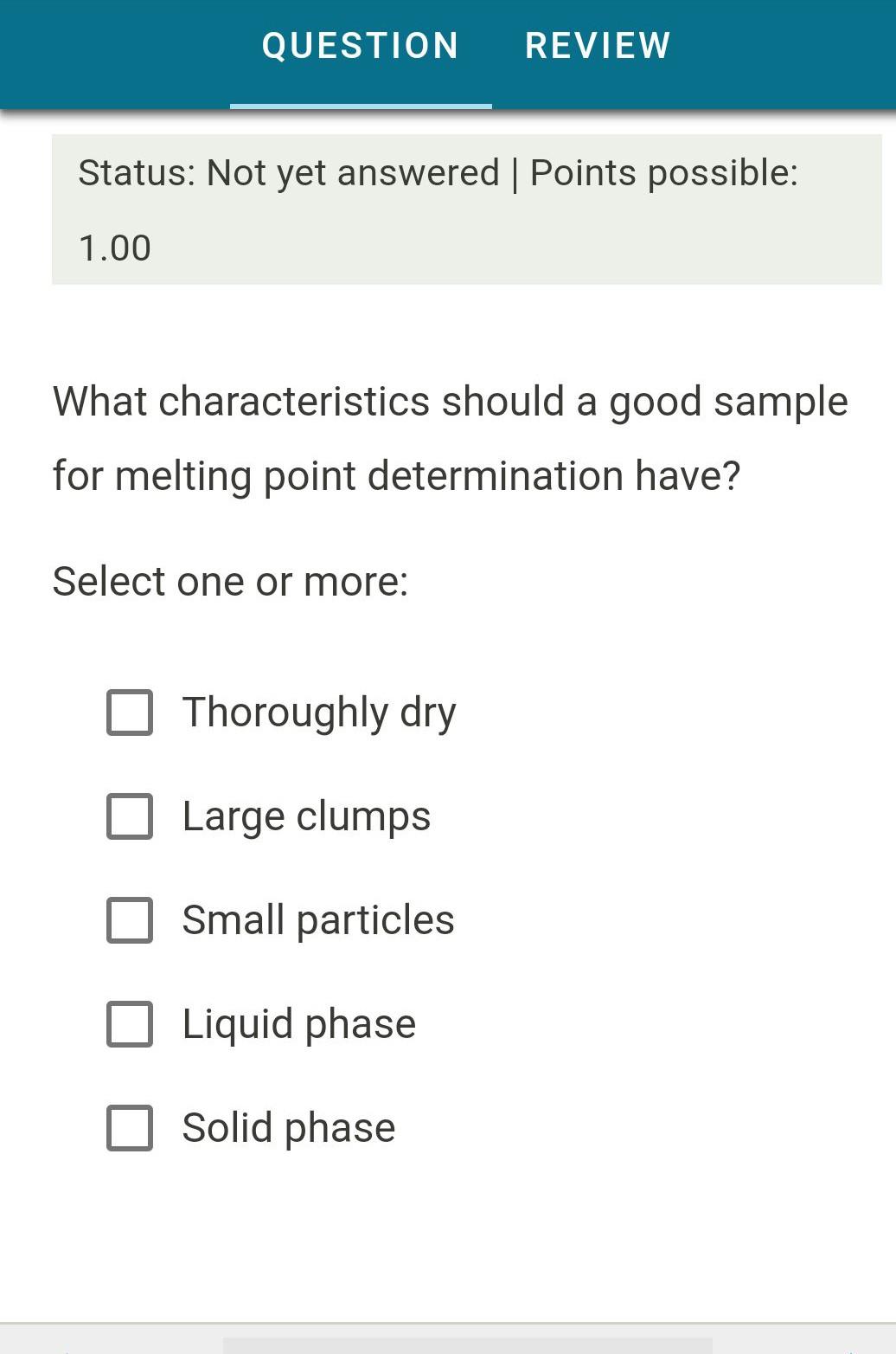 Solved What characteristics should a good sample for melting | Chegg.com