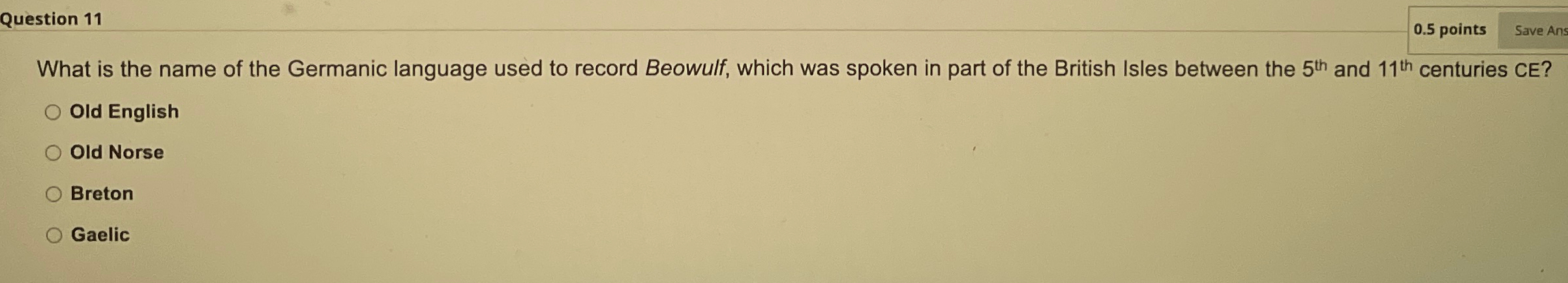 Solved Question 110.5 ﻿pointsWhat is the name of the | Chegg.com