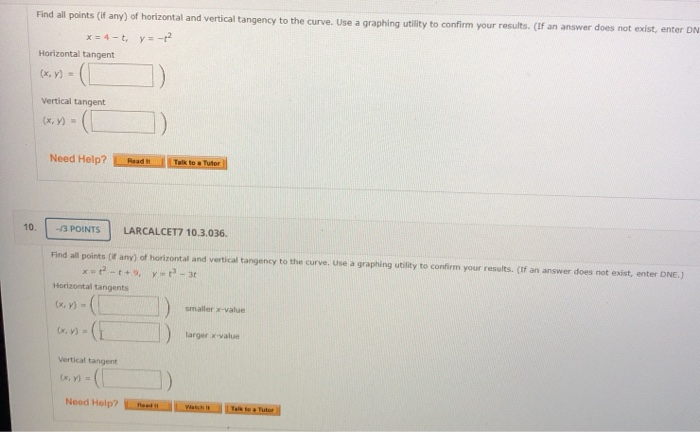 Solved Find all points (if any) of horizontal and vertical | Chegg.com