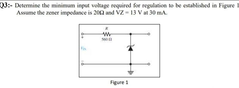 Solved Q3:- Determine the minimum input voltage required for | Chegg.com