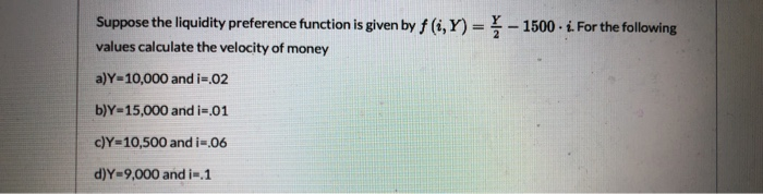 Solved Suppose the liquidity preference function is given by | Chegg.com