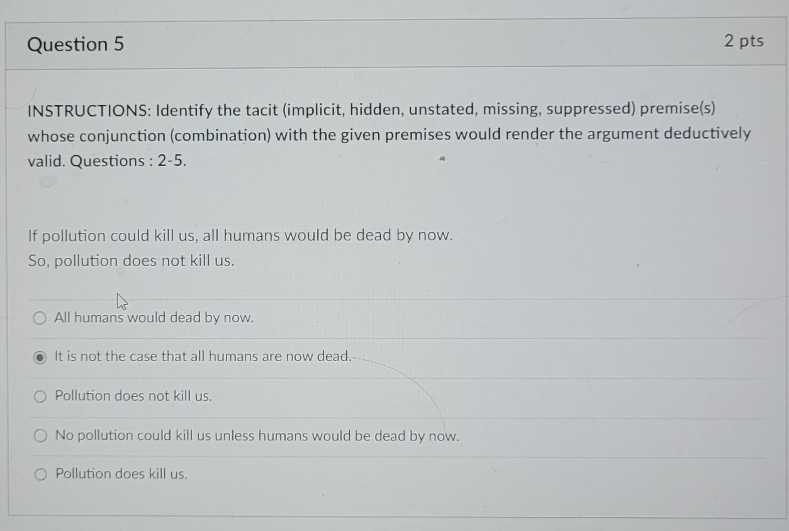 INSTRUCTIONS: Identify the tacit (implicit, hidden, | Chegg.com