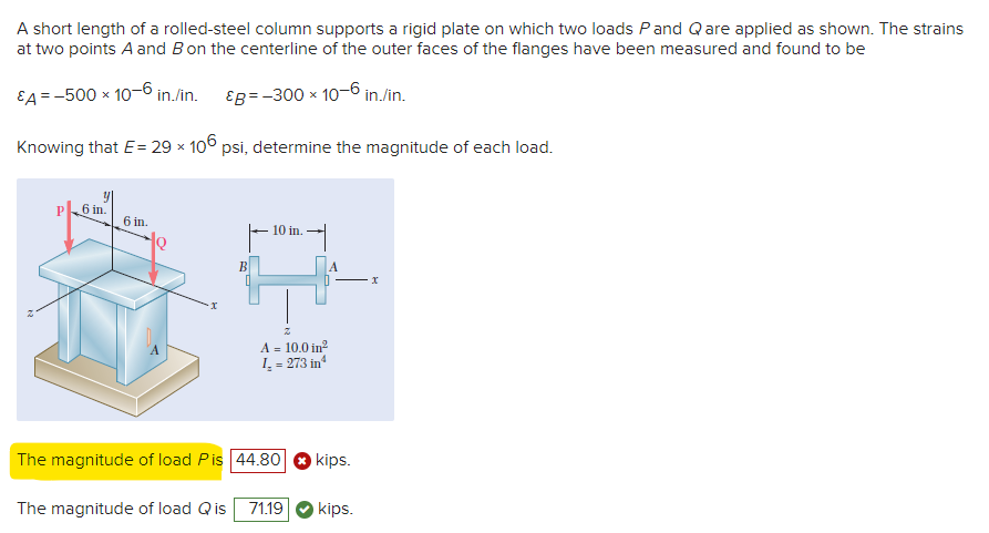 Solved A short length of a rolled-steel column supports a | Chegg.com