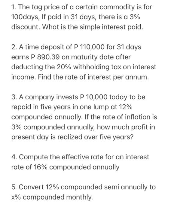 Solved 1. The tag price of a certain commodity is for | Chegg.com