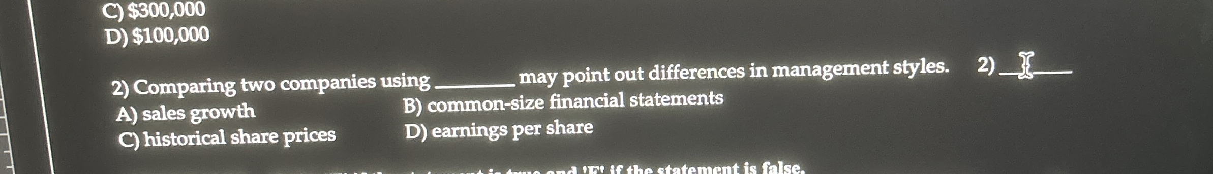 Solved Comparing two companies usingmay point out | Chegg.com