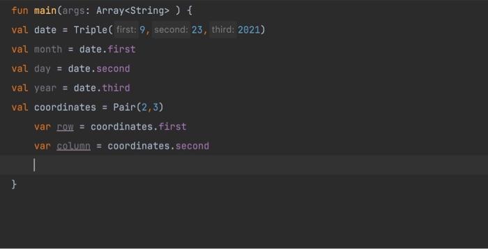 Solved 1. Declare a constant Triple that contains three Int | Chegg.com