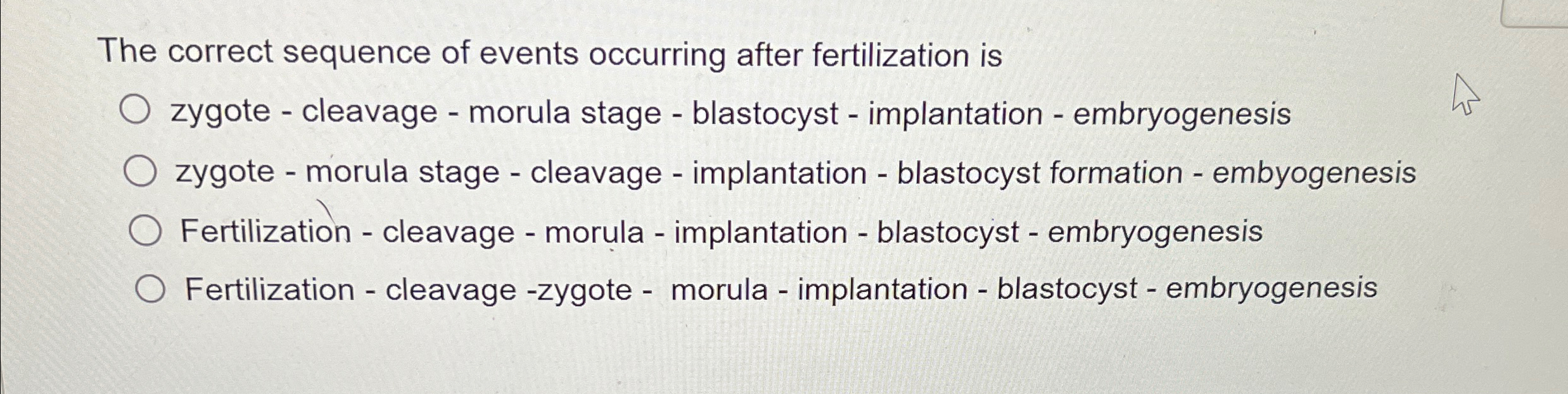 Solved The correct sequence of events occurring after | Chegg.com