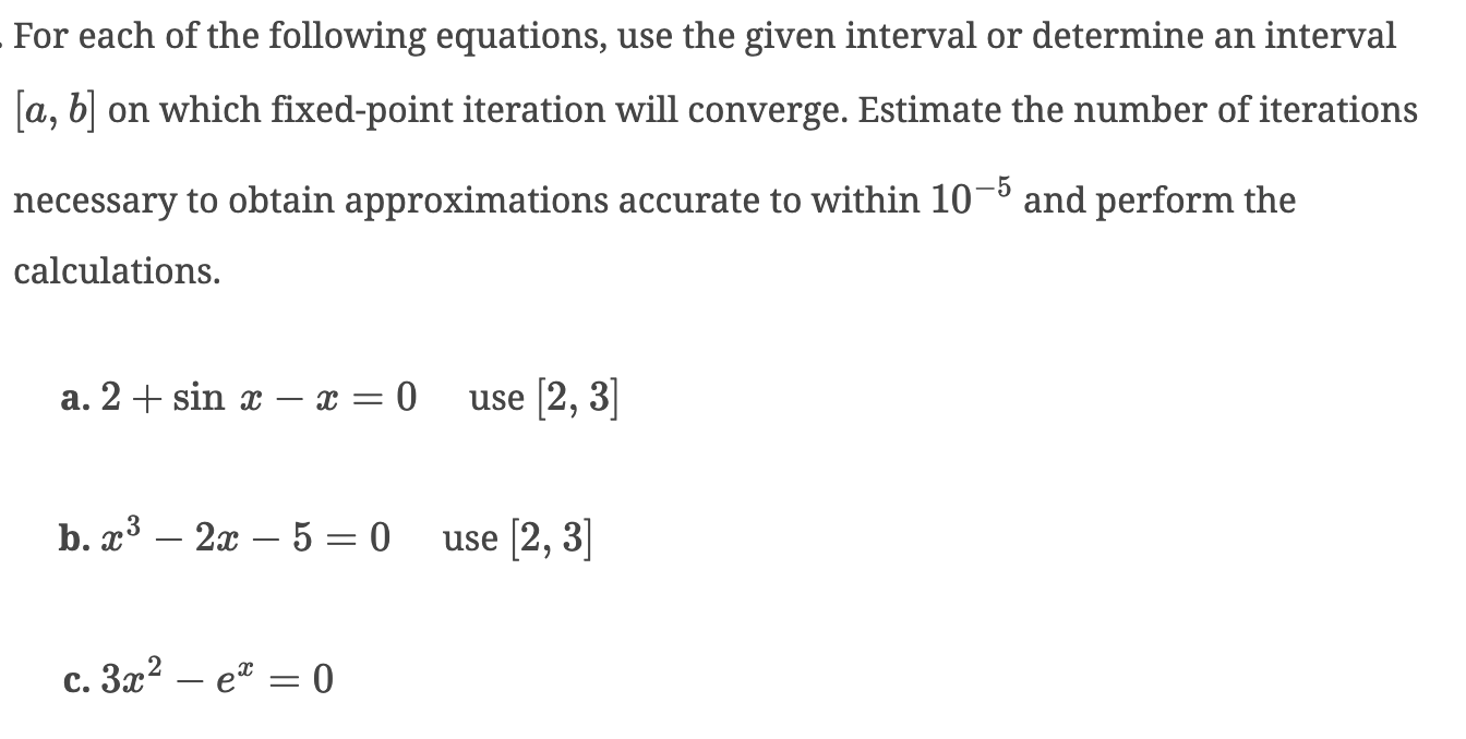 Solved For each of the following equations, use the given | Chegg.com