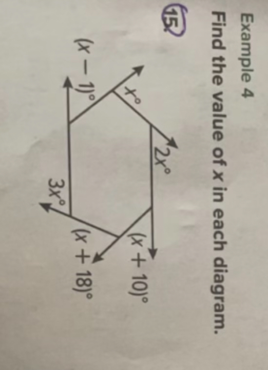 Example 4Find the value of x ﻿in each diagram. | Chegg.com