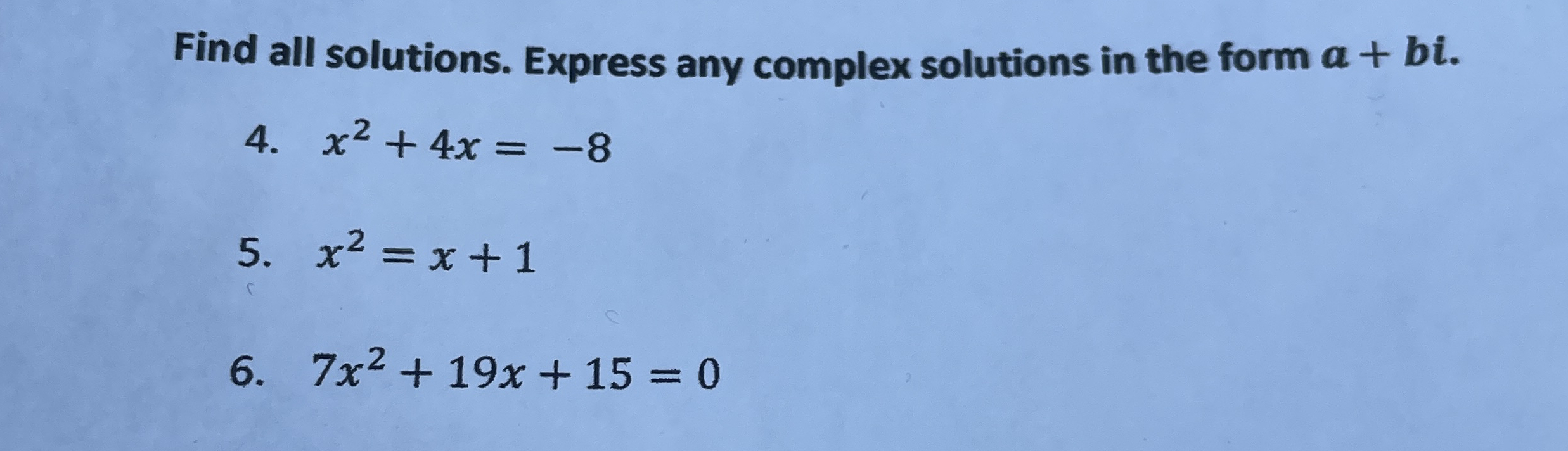 Solved Find all solutions. Express any complex solutions in | Chegg.com