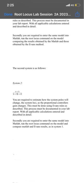 Solved The Root Locus: Evans's Rules and Matlab Purpose: to | Chegg.com