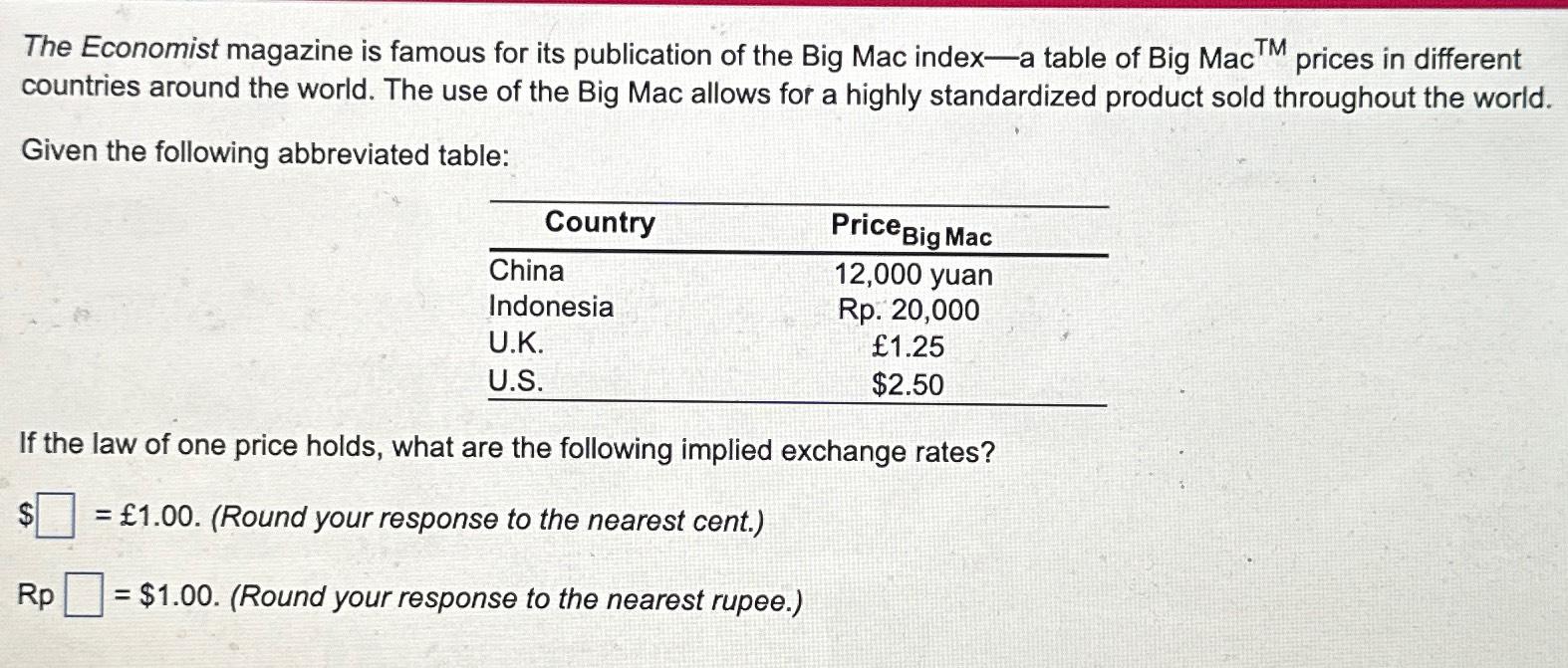 Solved The Economist magazine is famous for its publication | Chegg.com