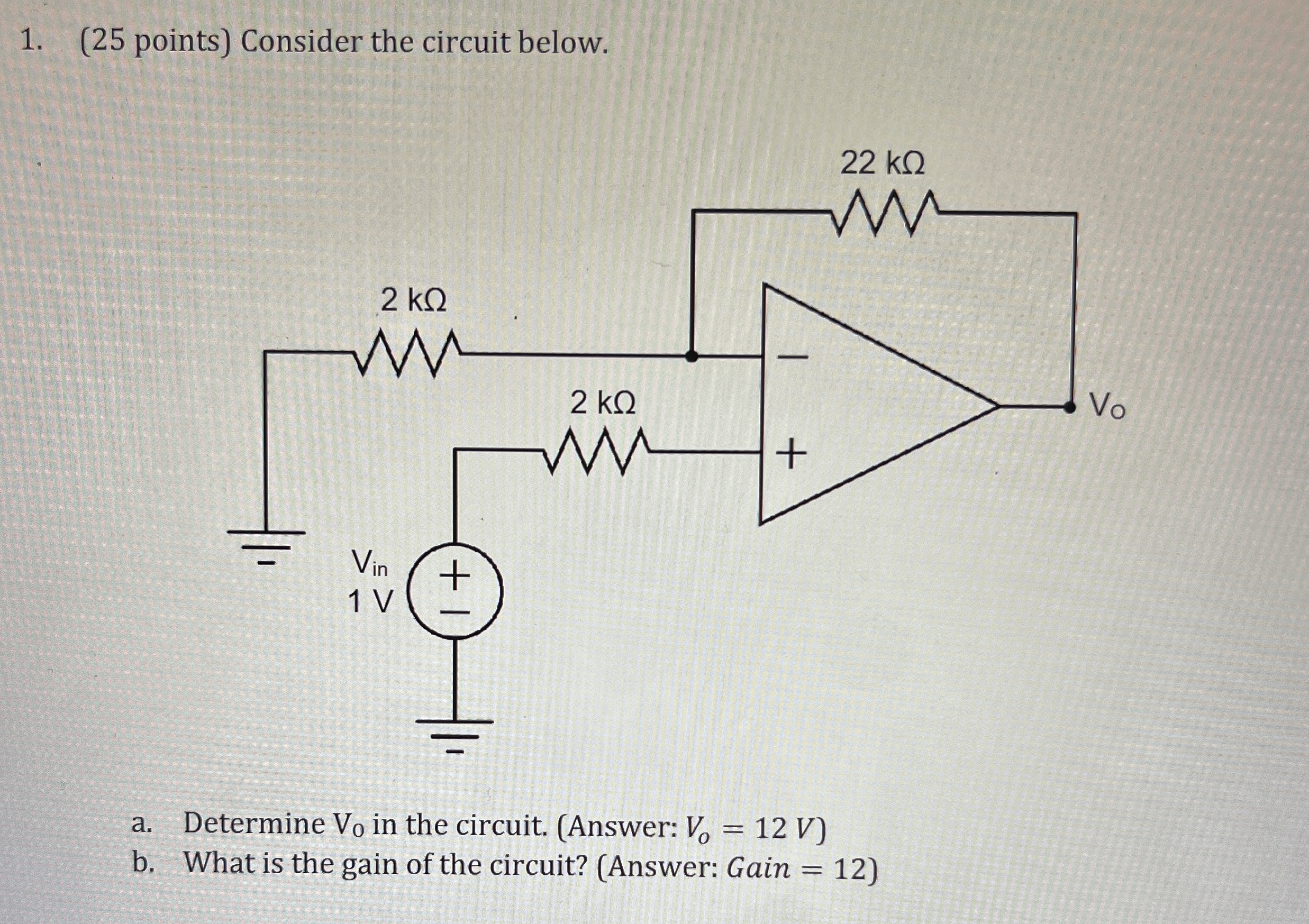 Solved (25 ﻿points) ﻿Consider the circuit below.a. | Chegg.com