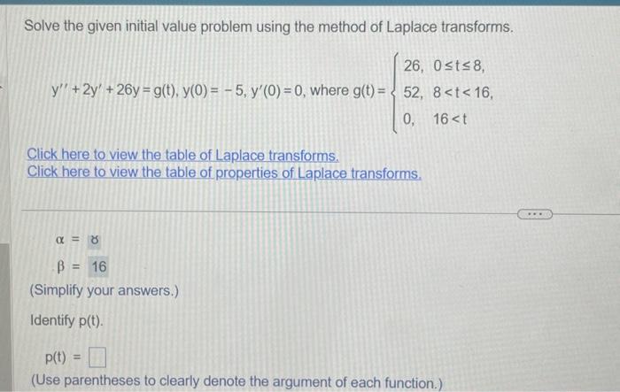 Solved Solve the given initial value problem using the | Chegg.com